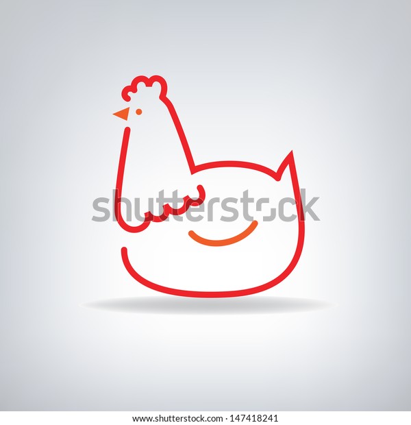 Stylized Chicken On Grey Background Vector Stock Vector (Royalty Free ...