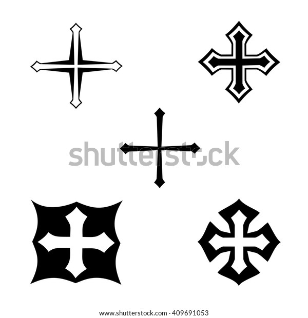 Stylized Christian Cross Set Vector Illustration Stock Vector (Royalty ...