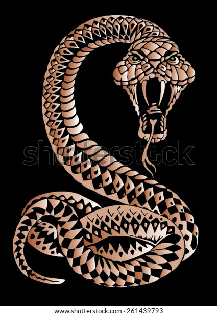 Stylized Cobra Vector Illustration Stock Vector (Royalty Free) 261439793