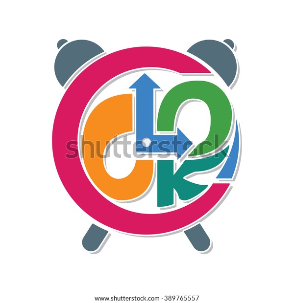 Stylized Color Letter Clock Hand Lettering Stock Vector (Royalty Free ...