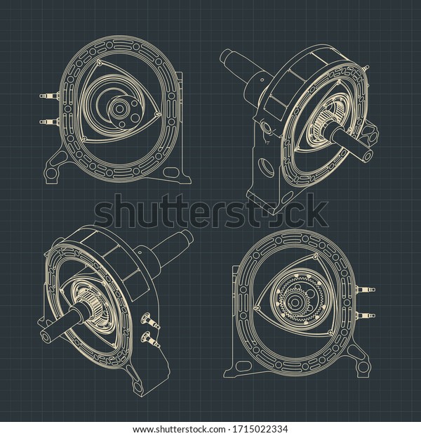 Stylized Cutaway Vector Illustration Rotary Engine: เวกเตอร์สต็อก (ปลอด ...