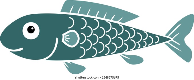 Stylized Cute Cartoon Fish Stock Vector (Royalty Free) 1349375675 ...