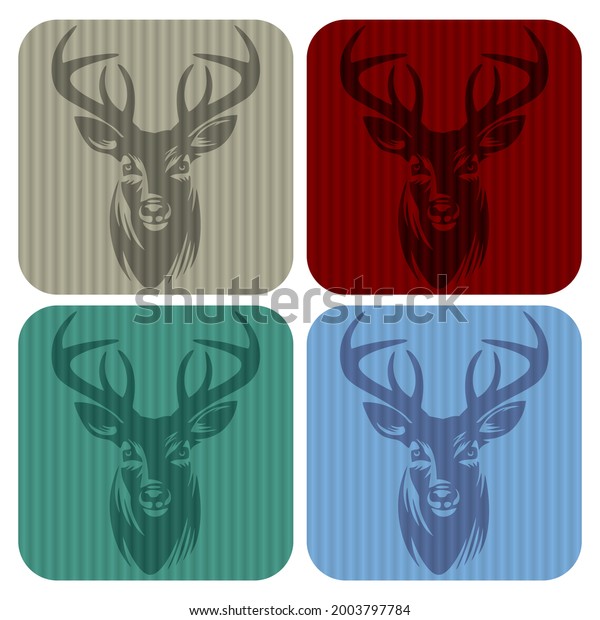 Stylized Deer Head Isolated On White Stock Vector (Royalty Free ...