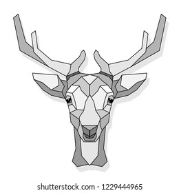 Stylized Deer Head Vector Illustration Isolated Stock Vector (Royalty ...