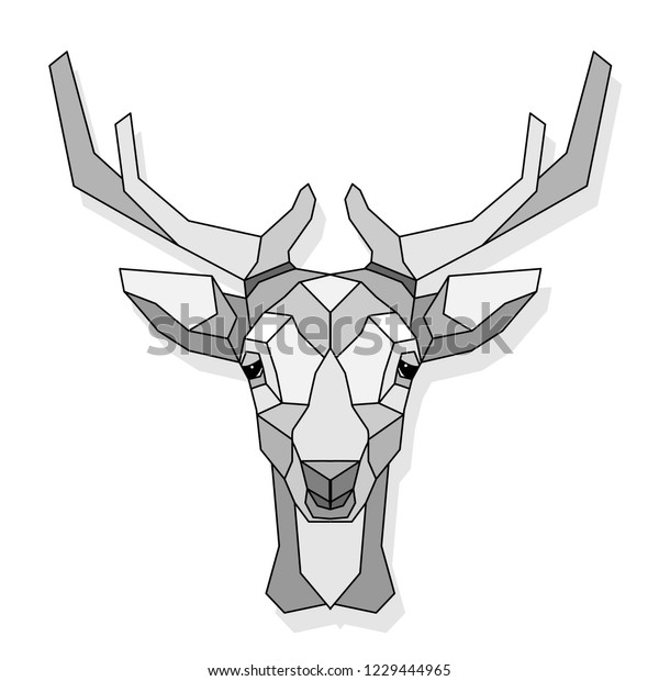 Stylized Deer Head Vector Illustration Isolated Stock Vector (Royalty ...