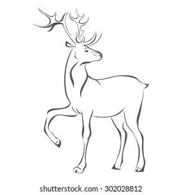 Stylized Deer Isolated On White Background Stock Vector (Royalty Free ...