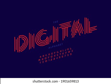 Stylized Digital Alphabet Font Vector Stock Vector (Royalty Free ...