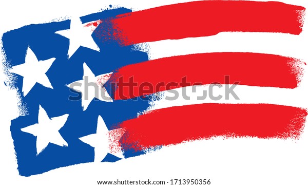 Stylized Drawing American Flag Stock Vector (Royalty Free) 1713950356 ...