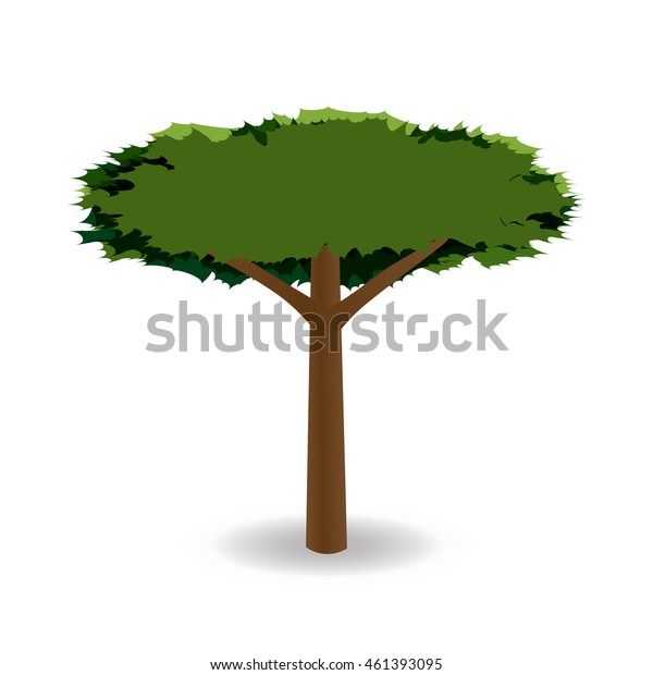 Stylized Drawing Green Tree Round Crown Stock Vector (Royalty Free ...