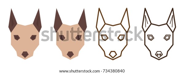 Stylized Drawings Dogs Stock Vector (Royalty Free) 734380840 | Shutterstock