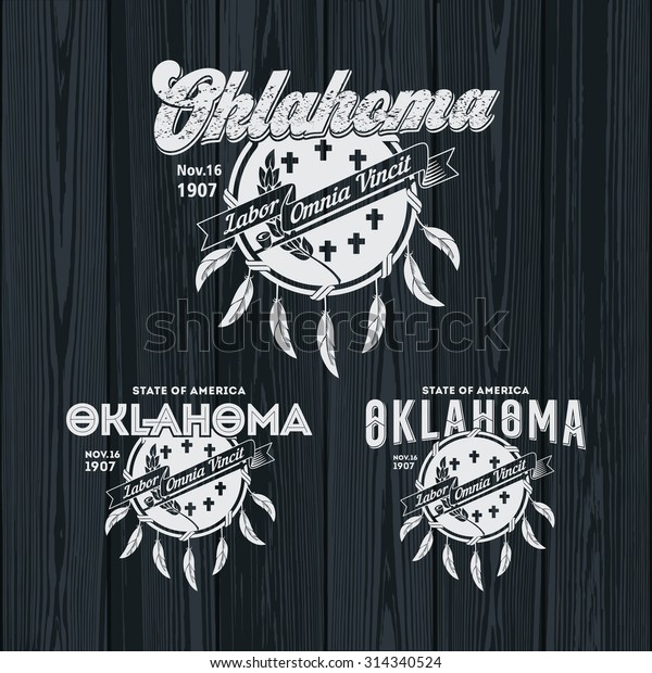 Stylized Emblem State Oklahoma Black Stock Vector (Royalty Free) 314340524