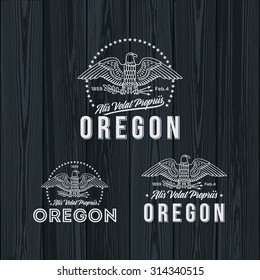 Stylized Emblem State Oregon Black Stock Vector (Royalty Free ...