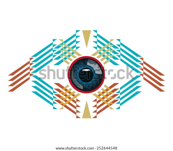 Stylized Eye Symbol Pattern Made Lines: vector de stock (libre de ...