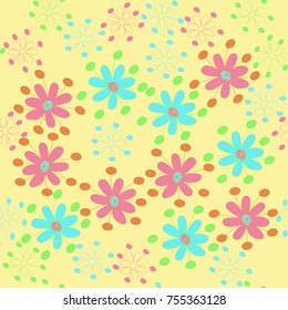 Stylized Flowers Patternellipses Spirals Hand Drawn Stock Illustration ...