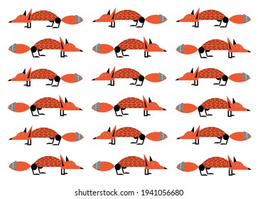 Stylized Fox On White Background Stock Vector (Royalty Free) 1941056680 ...