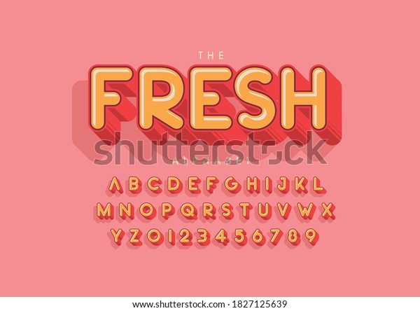 Vector de tipo de letra fresco: vector de stock (libre de regalías ...