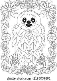 Stylized Funny Sloth Coloring Page Stock Vector (Royalty Free ...