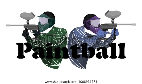 Stylized Geometric Shooting Paintball Vector: vector de stock (libre de ...