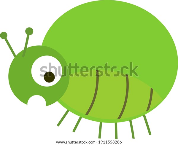 Stylized Green Cartoon Aphid Flat Style Stock Vector (Royalty Free ...