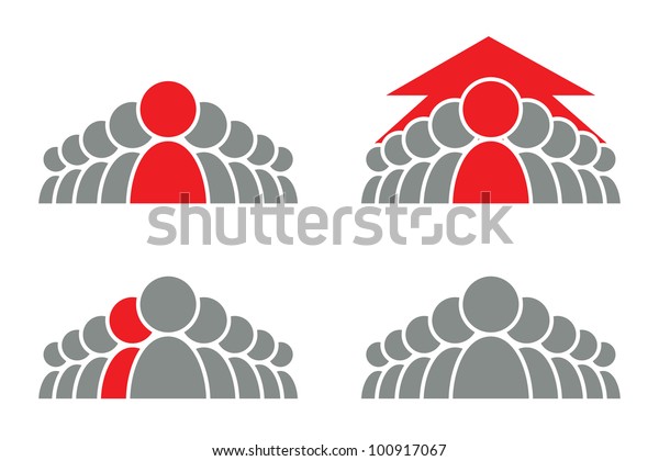 Stylized Group People Arrow Vector Icon Stock Vector (Royalty Free ...