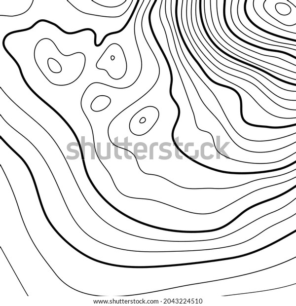 Stylized Height Topographic Contour Map Slim Stock Vector (Royalty Free ...