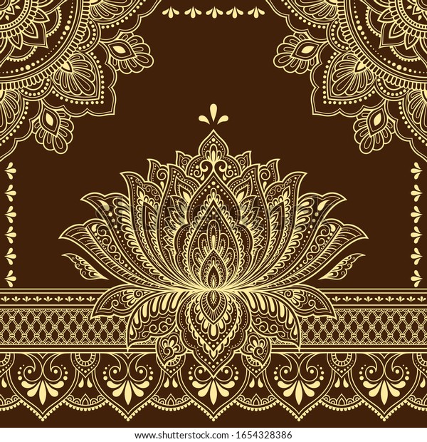Stylized Henna Tattoo Decorative Pattern Decorating Stock Vector ...