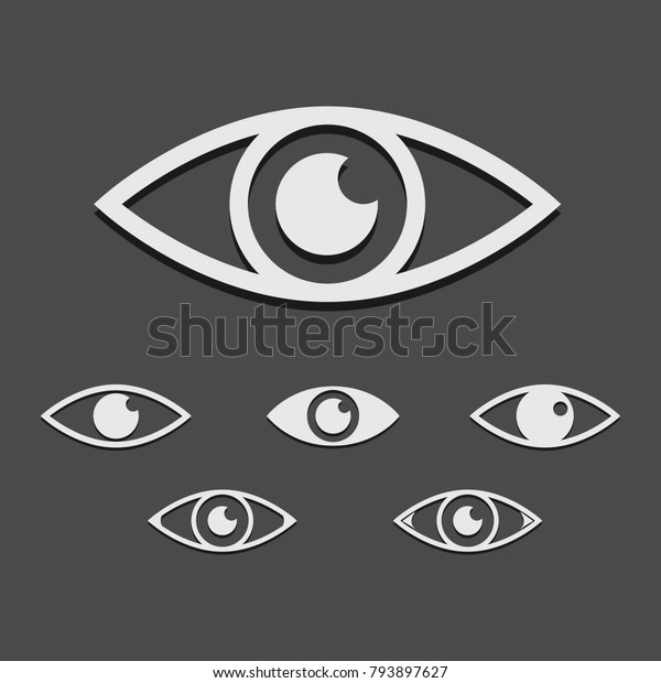 Stylized Human Eye Set Pupil Icon Stock Vector (Royalty Free) 793897627 ...