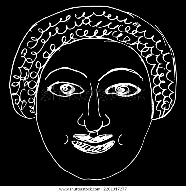 Stylized Human Face Ancient Greek Design Stock Vector (Royalty Free ...
