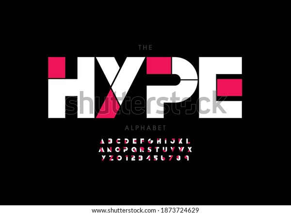 Stylized Hype Alphabet Font Vector Stock Vector (Royalty Free) 1873724629