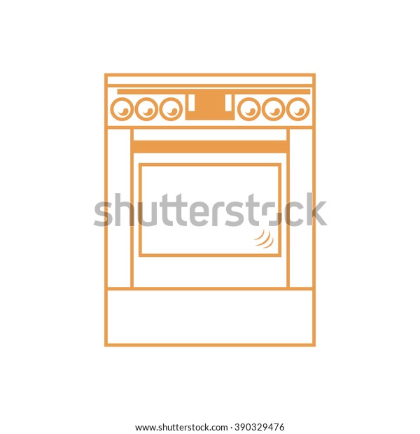 Stylized Icon Colored Cooker On White Stock Vector (Royalty Free ...