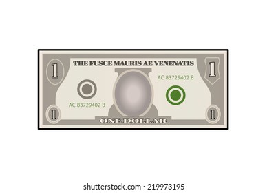 Stylized Iconic 1 Usd Bank Note Stock Vector (Royalty Free) 219973195 ...