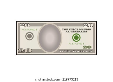 Stylized Iconic 20 Usd Bank Note Stock Vector (Royalty Free) 219973213 ...