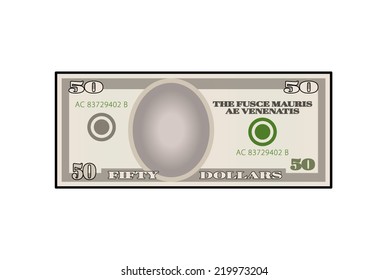 Stylized Iconic 50 Usd Bank Note Stock Vector (Royalty Free) 219973204 ...