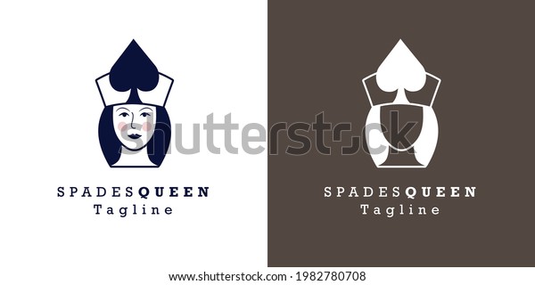 Stylized Image Queen Spades Avatar Logo Stock Vector (Royalty Free ...