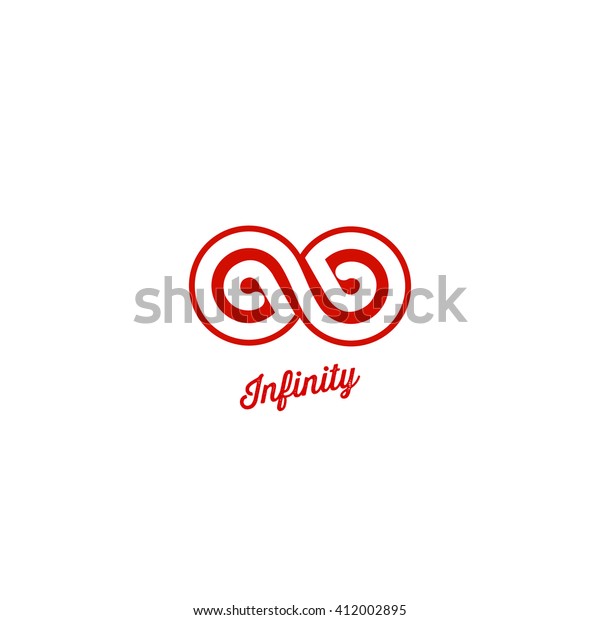 Stylized Infinity Symbol Red Trendy Linear Stock Vector (Royalty Free ...