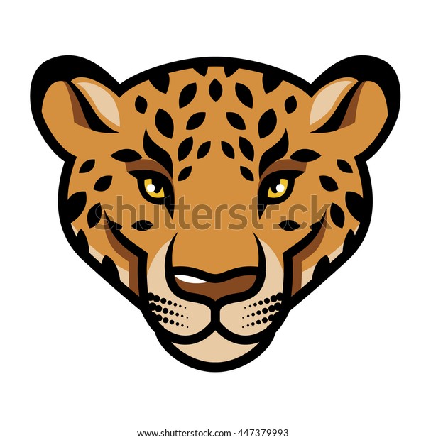 Stylized Leopards Head Isolated On White Stock Vector (Royalty Free ...