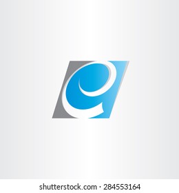 Stylized Letter E Blue Symbol Design Stock Vector (Royalty Free ...