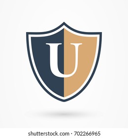Stylized Letter U Shield Logo Icon Stock Vector (Royalty Free ...