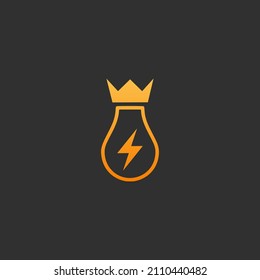 Stylized Lightbulb King Logo Vector Template Stock Vector (Royalty Free ...