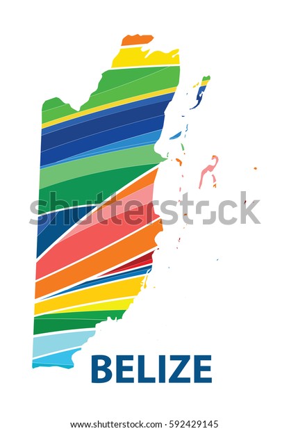 Stylized Map Belize Abstract Color Stripesvector Stock Vector (Royalty ...