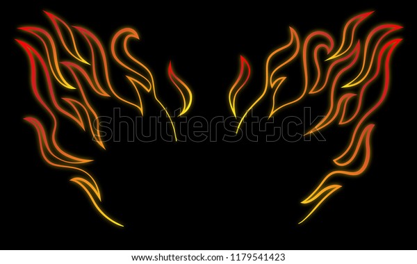 Stylized Minimalist Fire Wings Vector Illustration Stock Vector ...