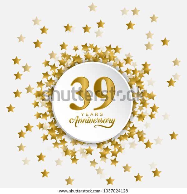 Stylized Modern Happy 39 Years Anniversary Stock Vector (Royalty Free ...
