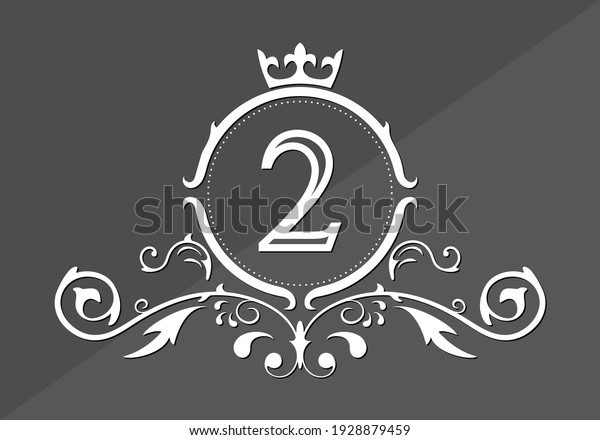 Stylized Number 2 Ornament Crown Monogram Stock Vector (Royalty Free ...