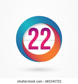 Number 22 Template Design Stock Vector (Royalty Free) 1638176806