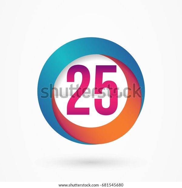 Stylized Number 25 Design Template Stock Vector (Royalty Free) 681545680