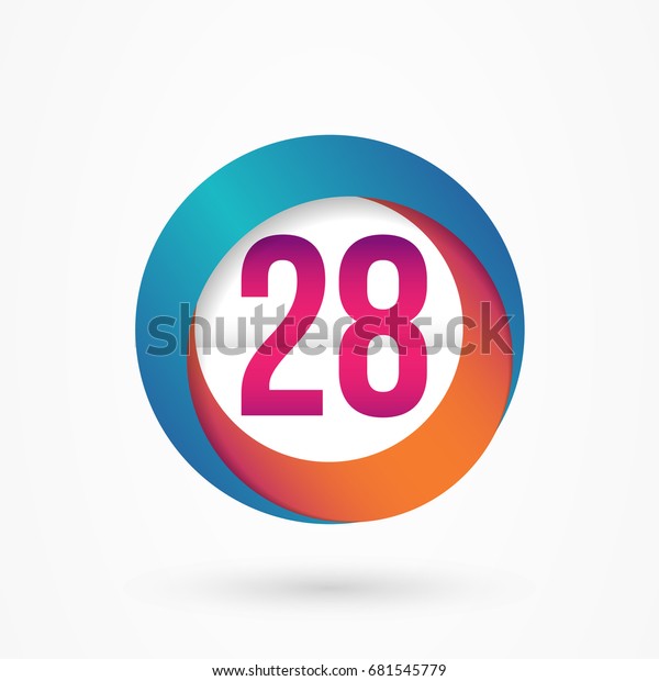 Stylized Number 28 Design Template Stock Vector (Royalty Free ...