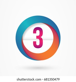 Stylized Number 3 Design Template Stock Vector (Royalty Free) 681350479 ...