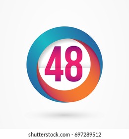 Stylized Number 48 Design Template Stock Vector (Royalty Free ...
