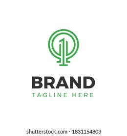 Stylized Number One Circle Logo Template Stock Vector (Royalty Free ...