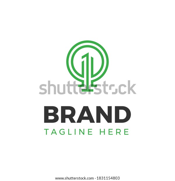 Stylized Number One Circle Logo Template Stock Vector (Royalty Free ...